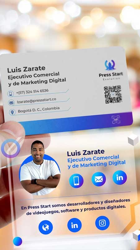 Tarjetas de Presentación con realidad aumentada | Press Start Evolution